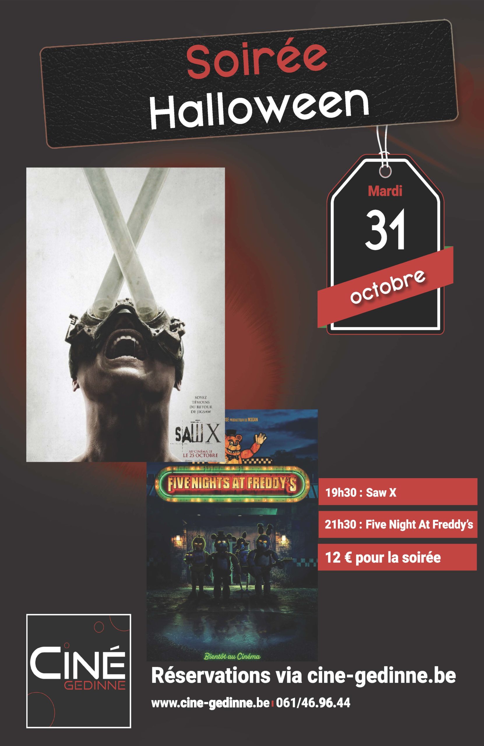 Soirée Halloween - 31 octobre - Ciné Gedinne
